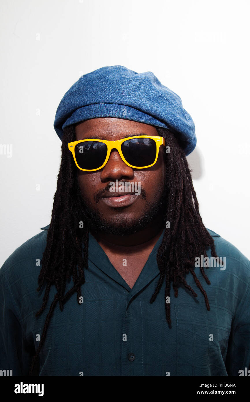 JAMAICA, Port Antonio. Portrait of music producer at Geejam Hotel Stock ...