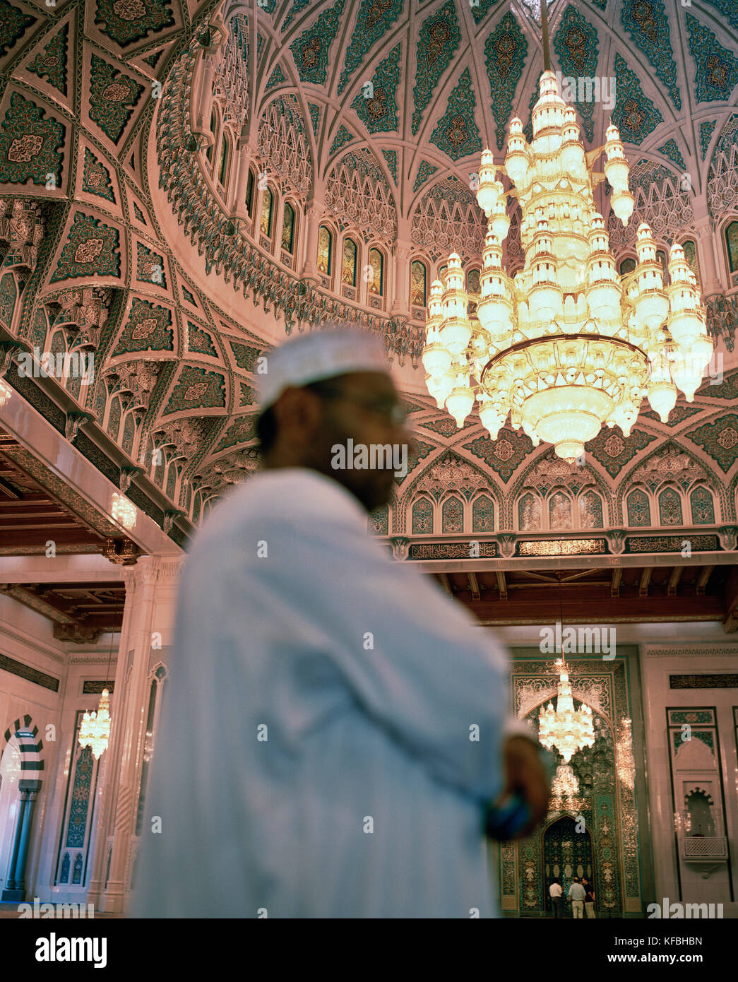 OMAN, Muscat, The interior of the Sultan Qaboos Grand Mosque Stock ...