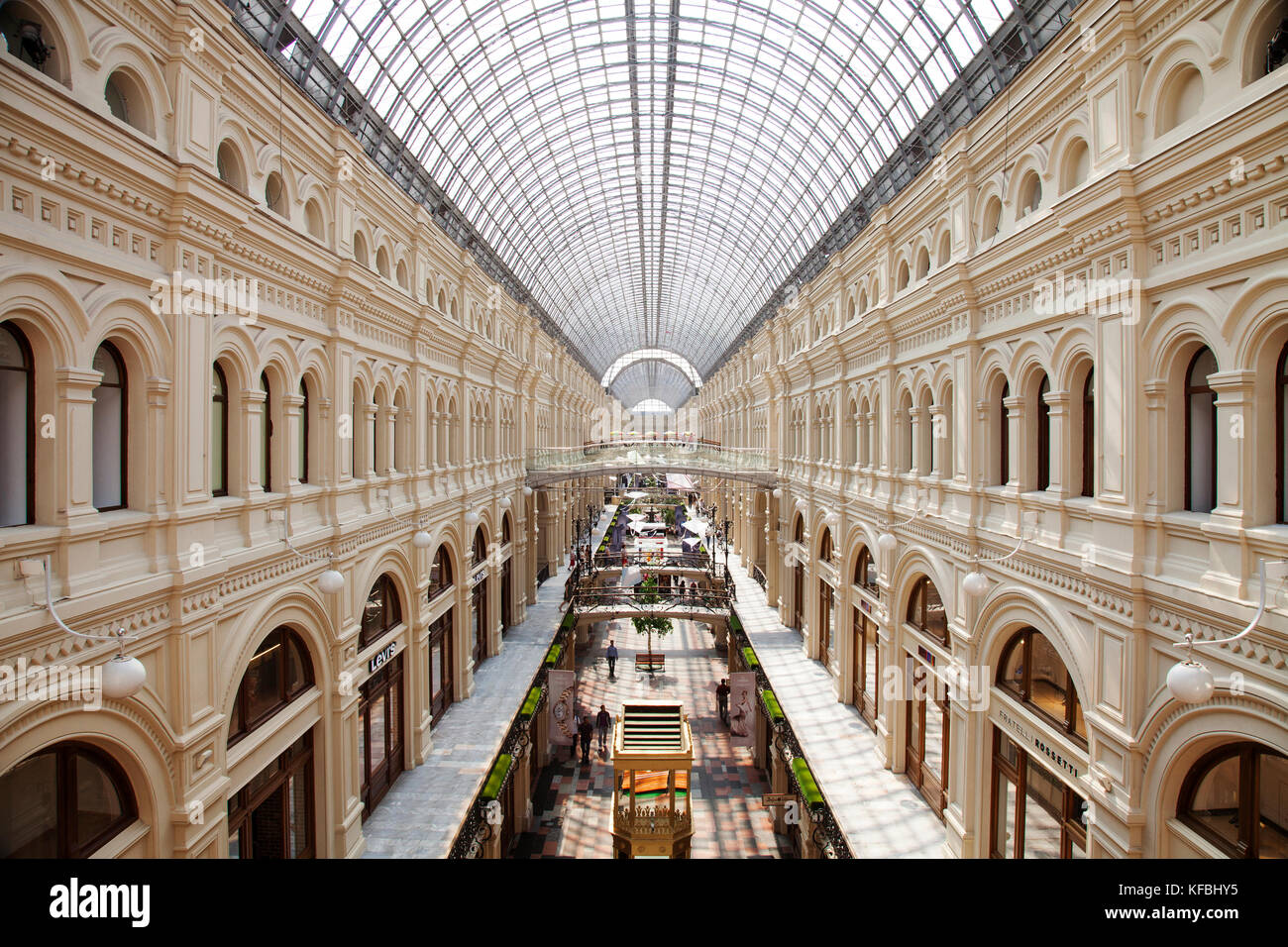RUSSIA, Moscow. Interrior of GUM Department Store on Red Square Stock ...