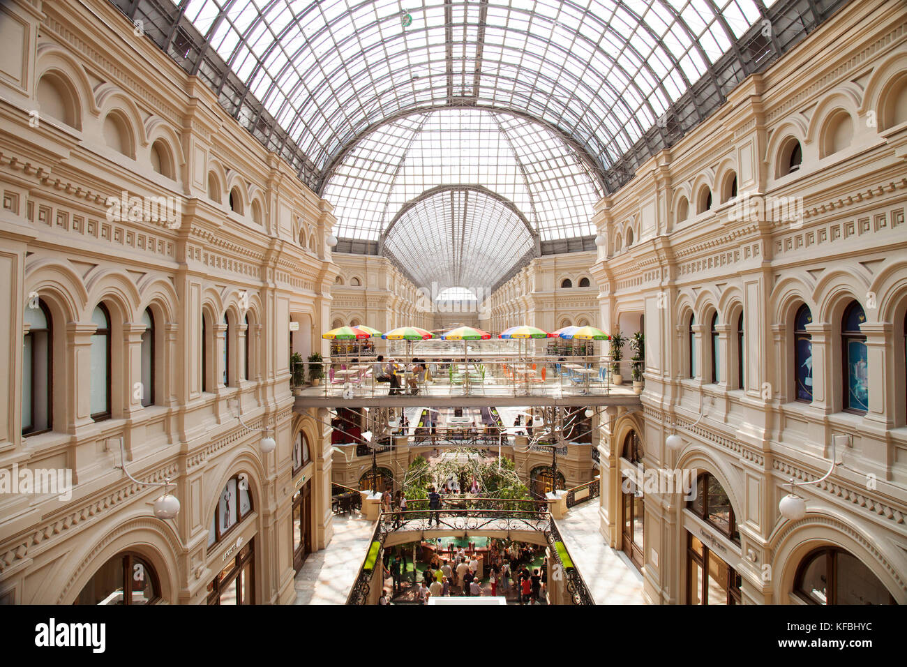 RUSSIA, Moscow. Interrior of GUM Department Store on Red Square Stock ...