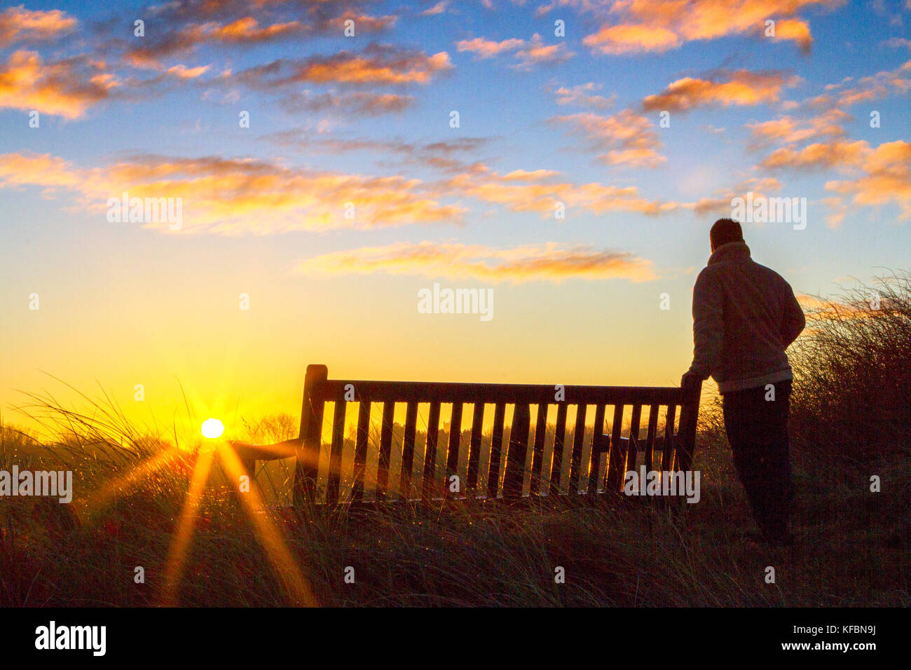 Southport, Merseyside, Sunrise over Southport. 27th October 2017. UK ...