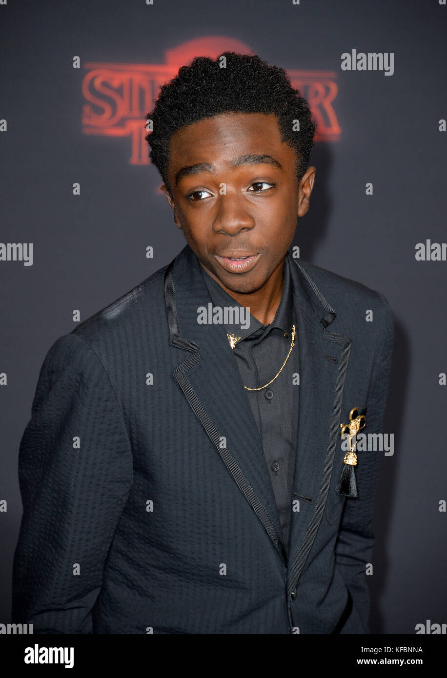 Los Angeles, USA. 26th Oct, 2017. Caleb McLaughlin at the premiere for Netflix's "Stranger ...