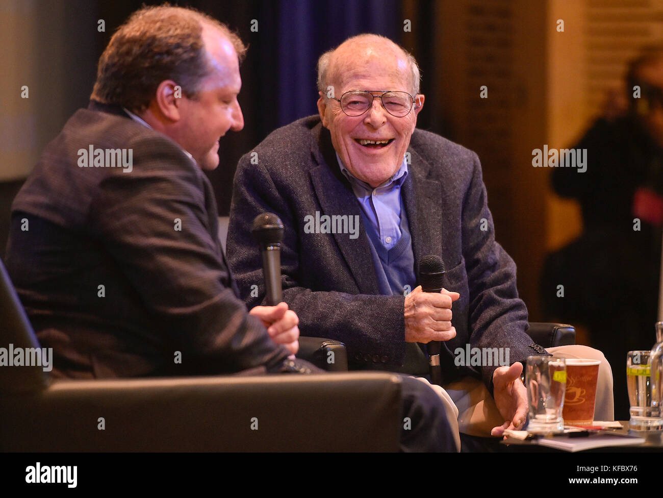 Marcel Ophuls (right), US documentary film maker and former actor of ...