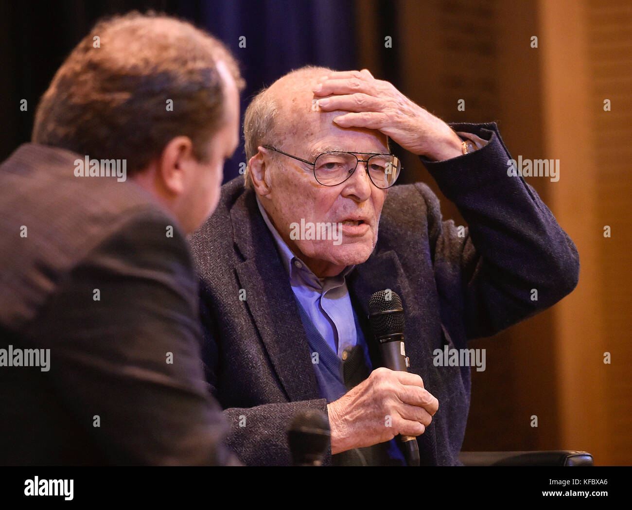 Marcel Ophuls (right), US documentary film maker and former actor of ...
