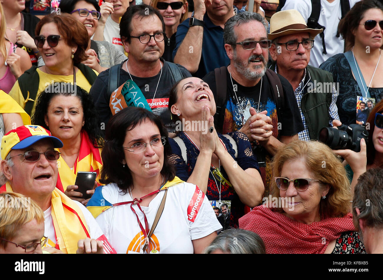 Barcelona, Spain. 27th October, 2017. Catalan republic proclamation, in ...