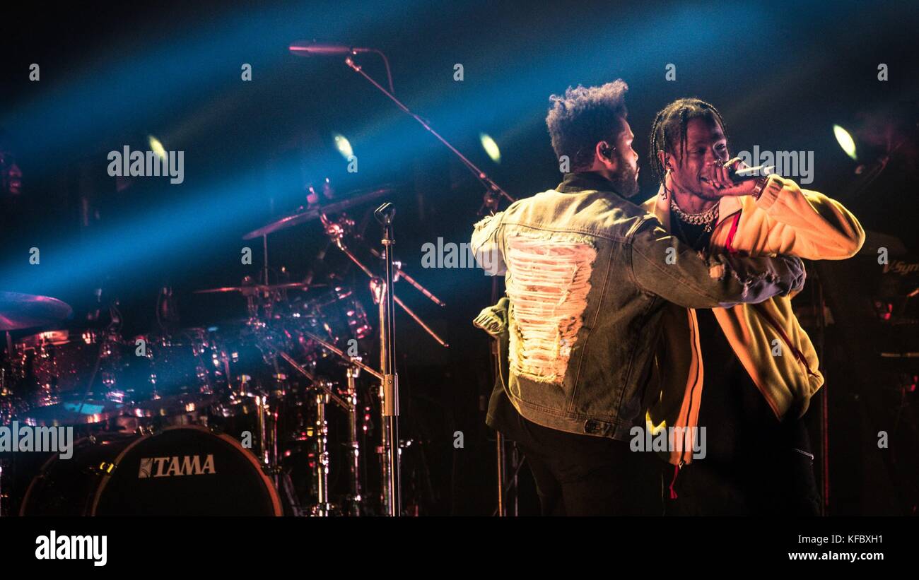 Brooklyn, NY, USA. 26th Oct, 2017. The Weeknd, Travis Scott in ...