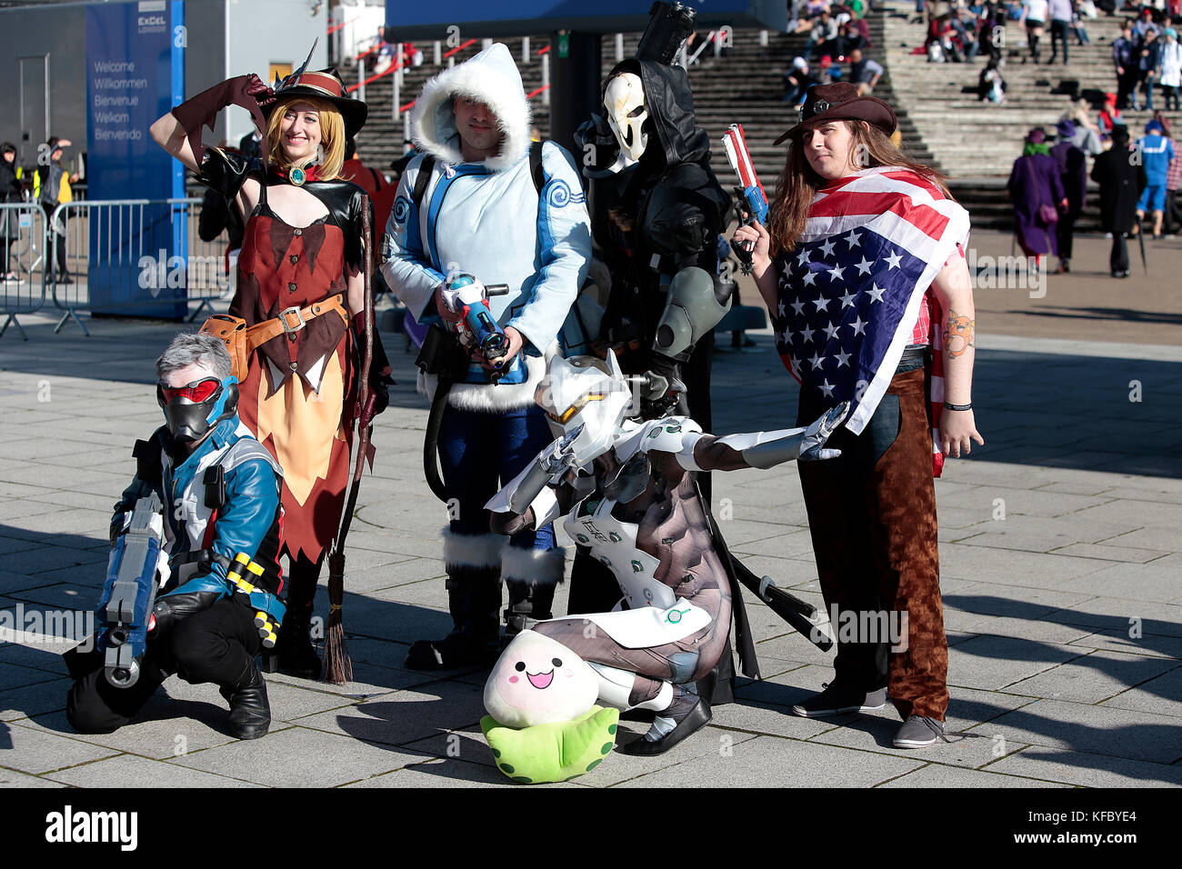 London, UK. 27th Oct, 2017. Fans display their Cosplay costumes at ...