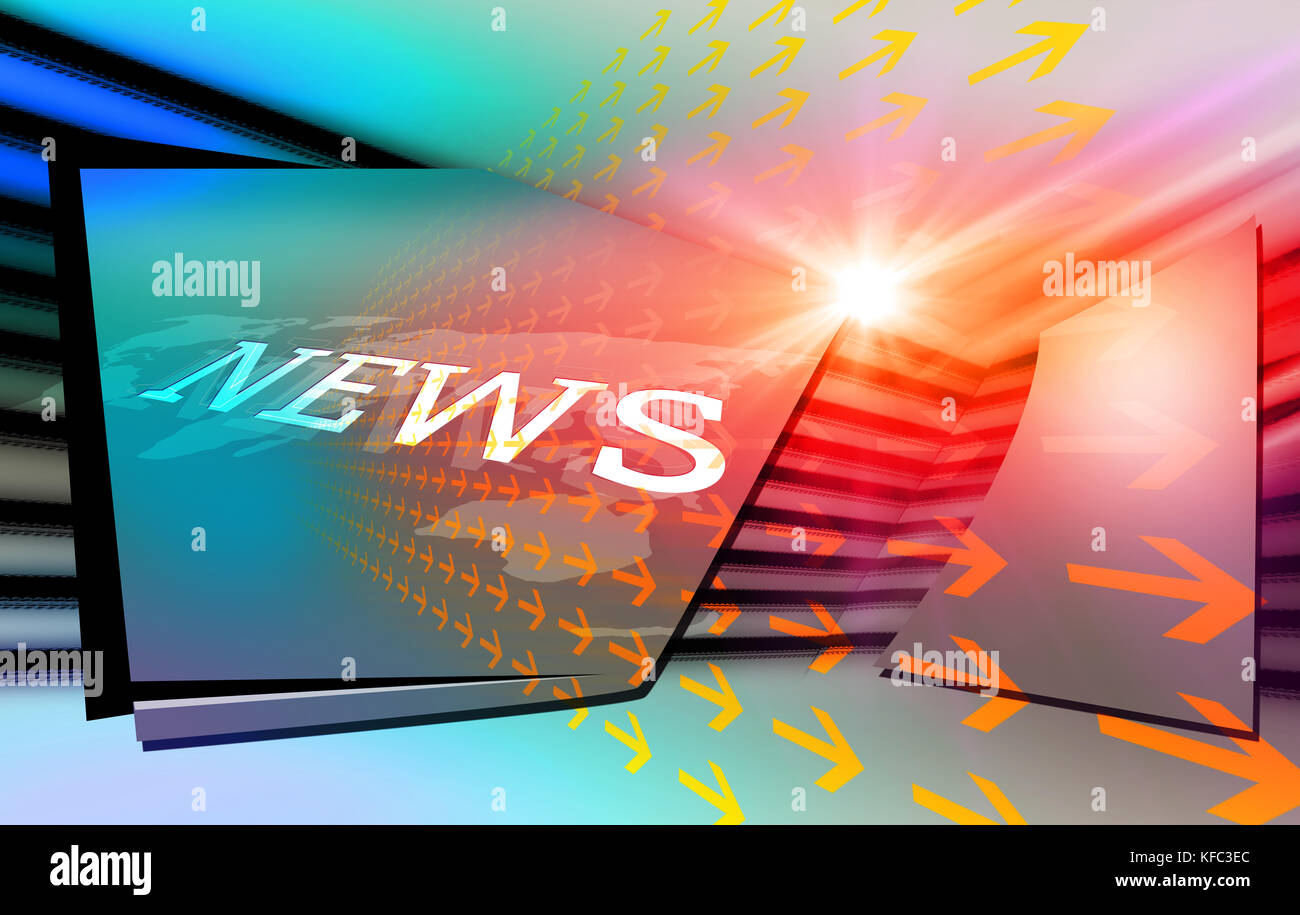 Graphical digital news background with arrows and news text Stock Photo ...