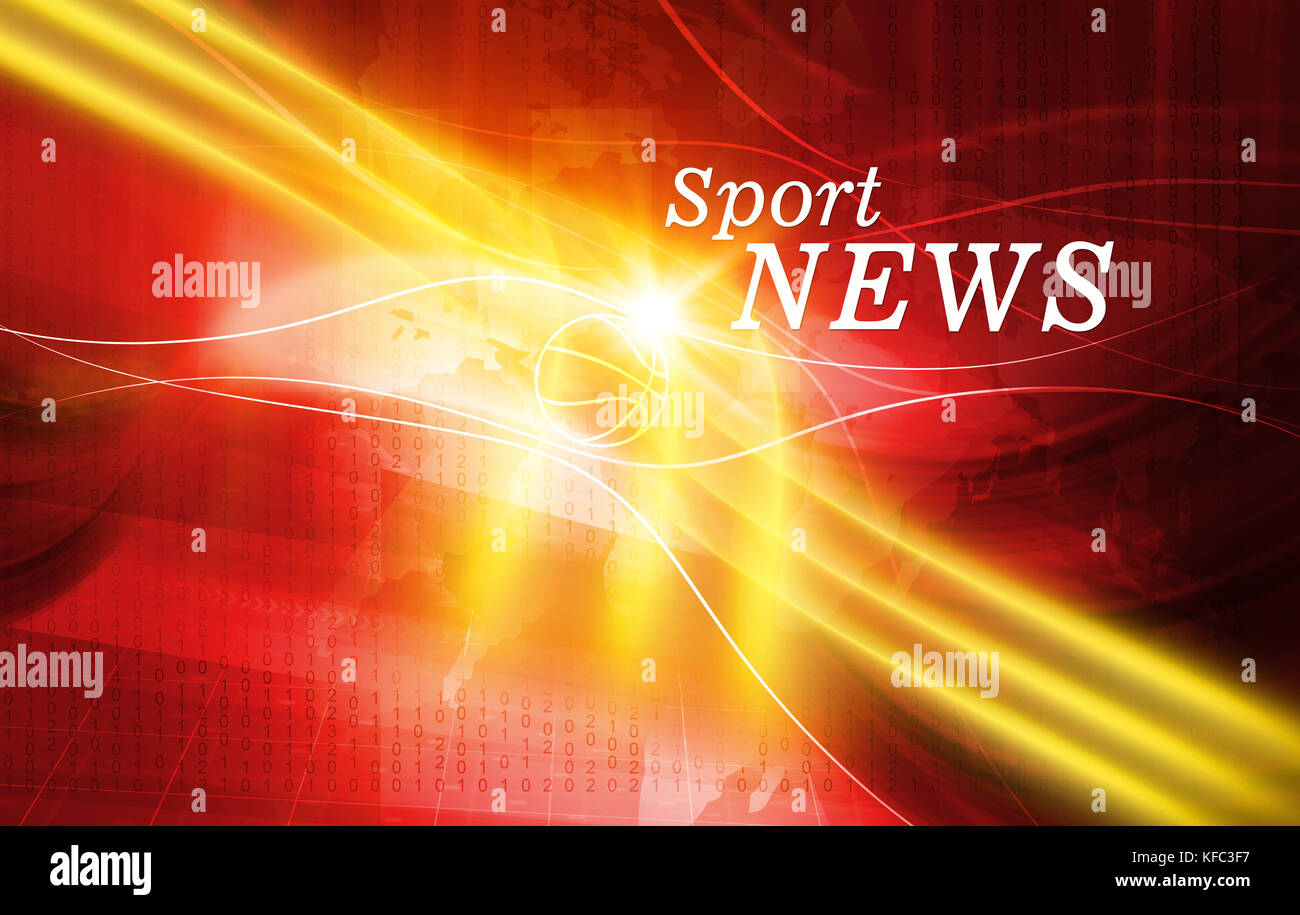 Graphical digital sport news background with news text Stock Photo - Alamy