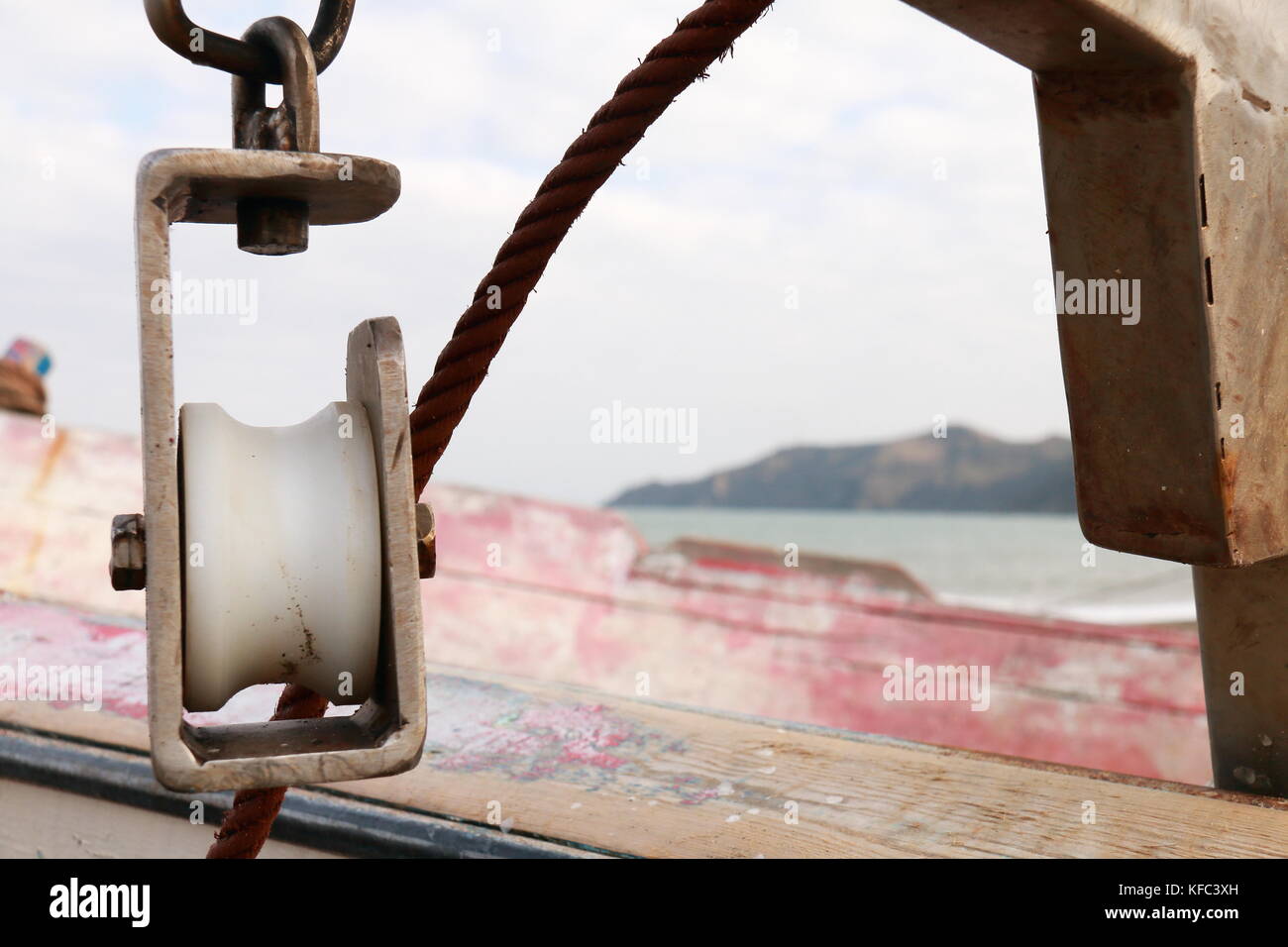 Fishing boat pulley hi-res stock photography and images - Alamy