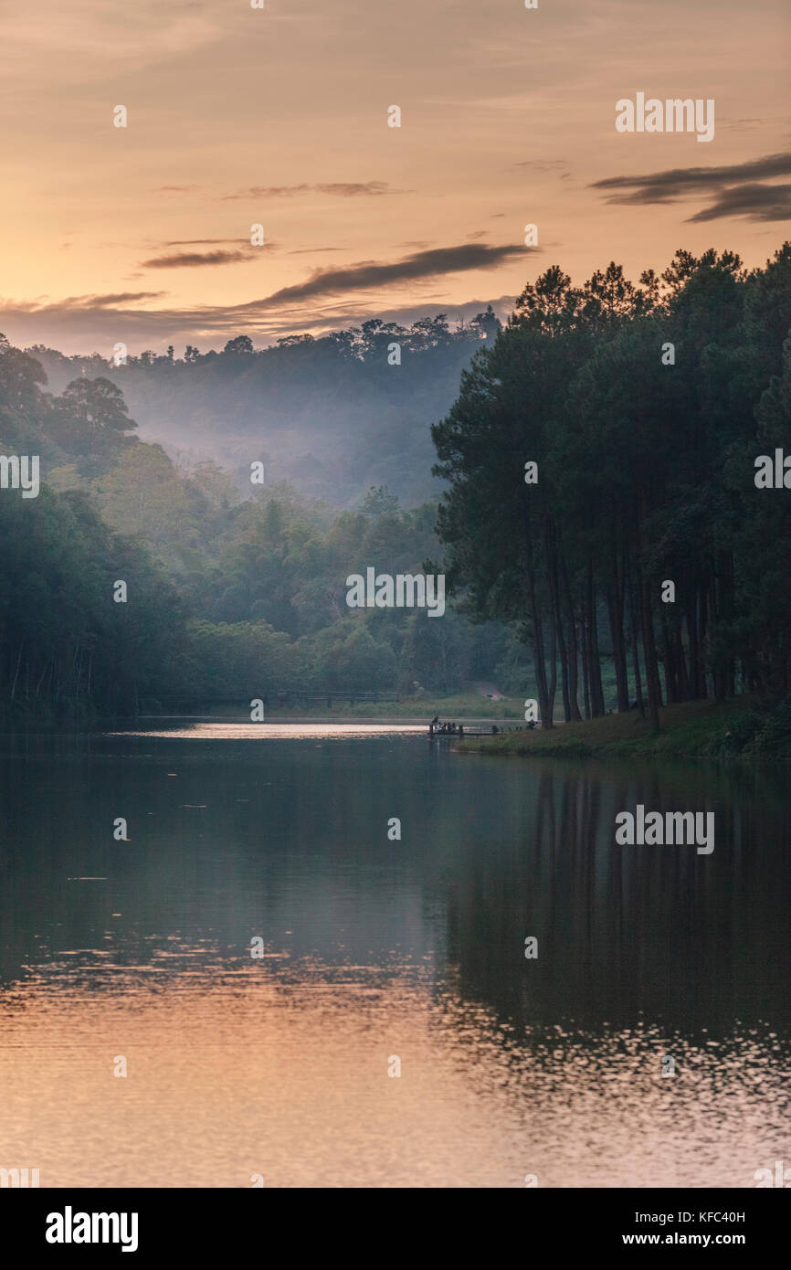 Sunrise in Pang Ung Maehongson Thailand Stock Photo - Alamy