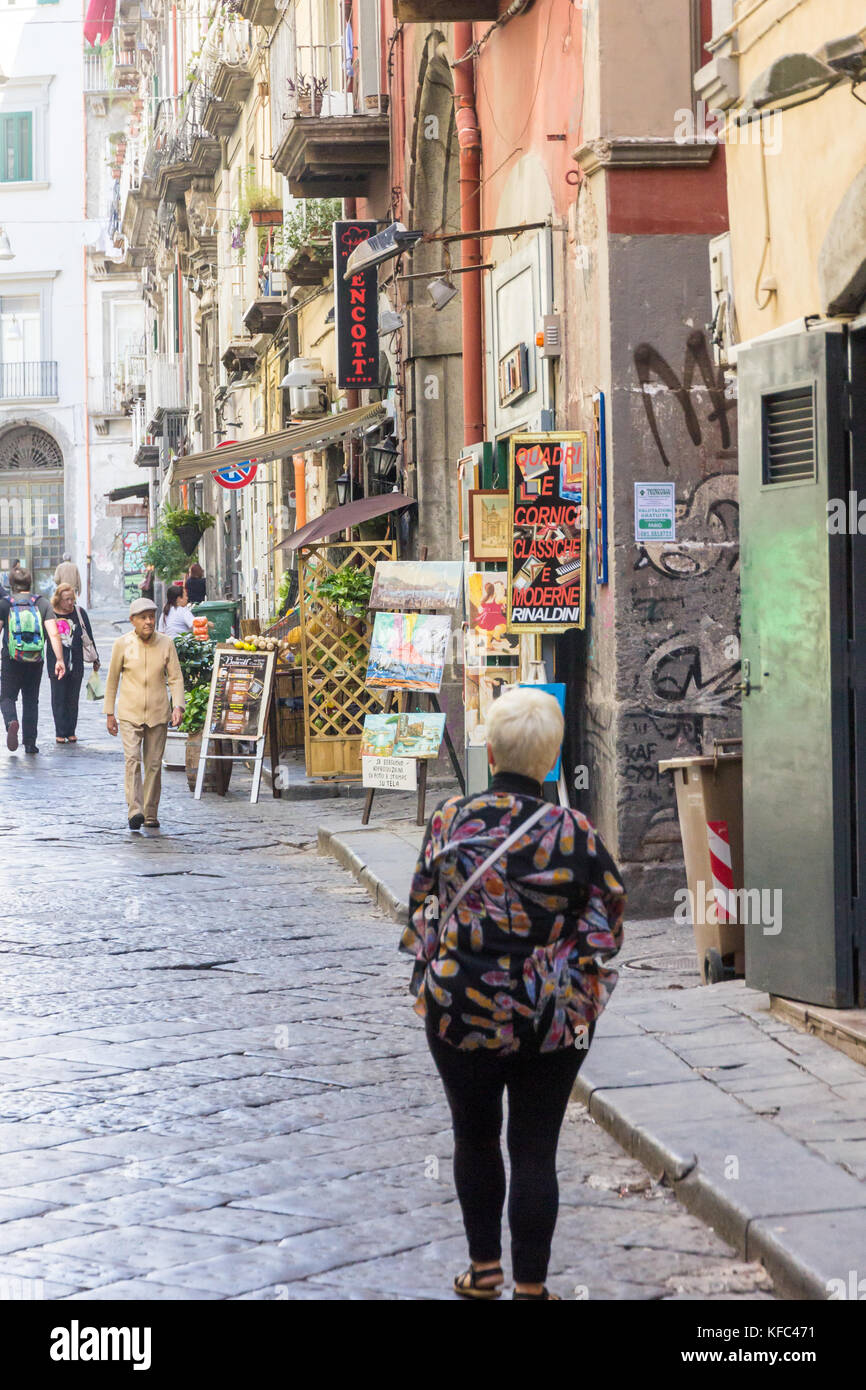 People walking in, Naples, Italy Stock Photo - Alamy