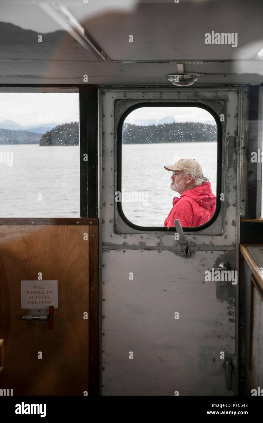 USA, Alaska, Juneau, passangers keep their eyes peeled for Humpback ...
