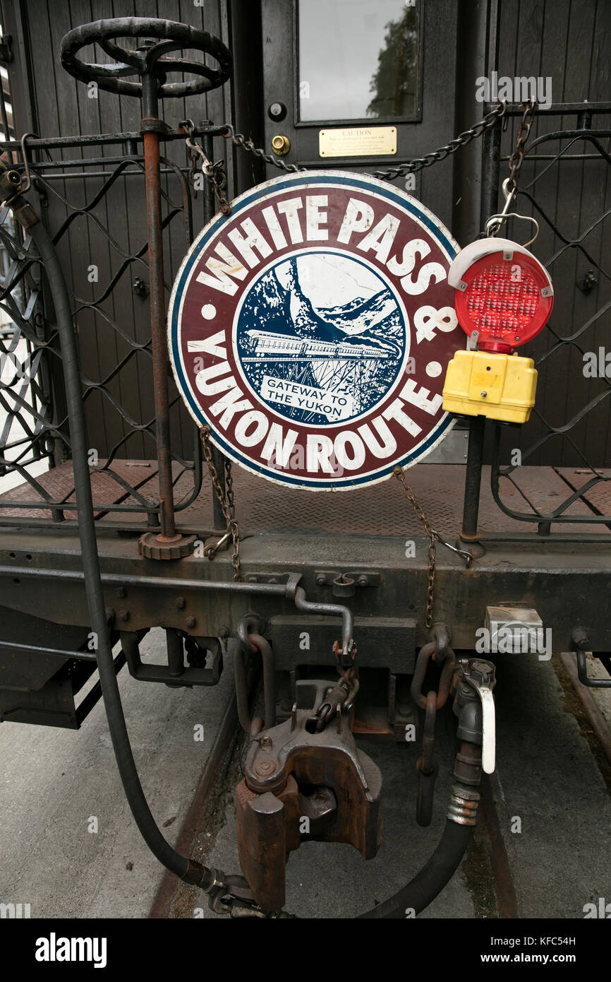 USA, Alaska, Sitka, the White Pass & Yukon Route Railroad from the town ...