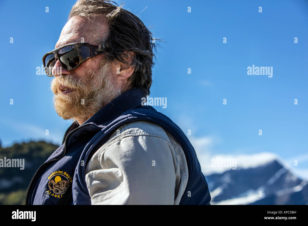 USA, Alaska, Redoubt Bay, Big River Lake, one of the bear biolgists ...
