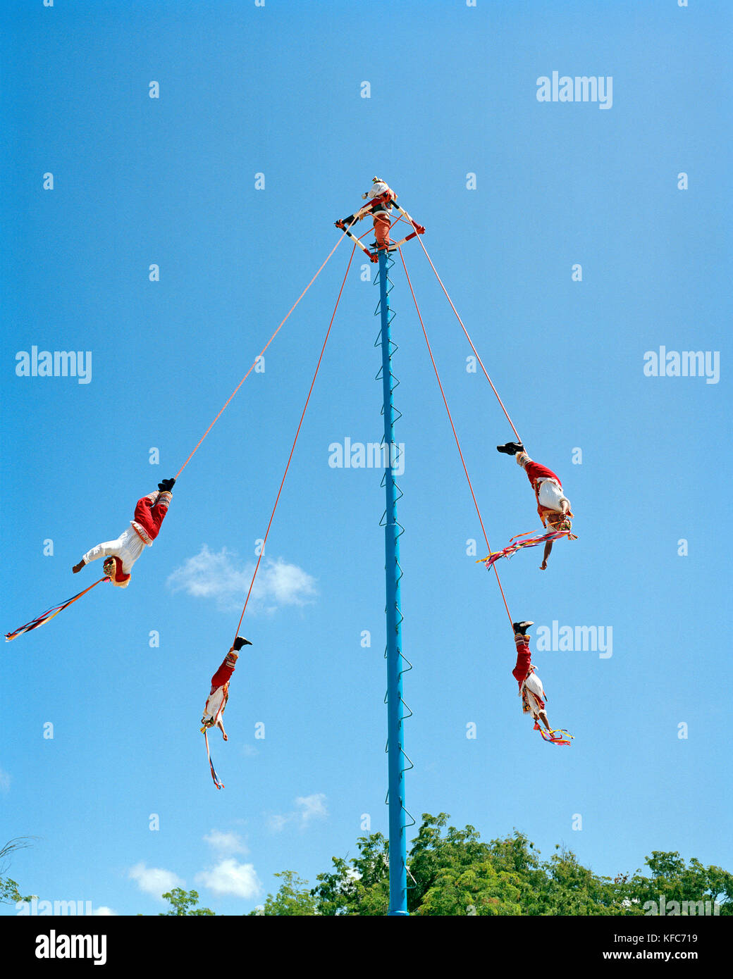MEXICO, Maya Riviera,Totonac Indians pole flying, Tulum Ruins Stock ...