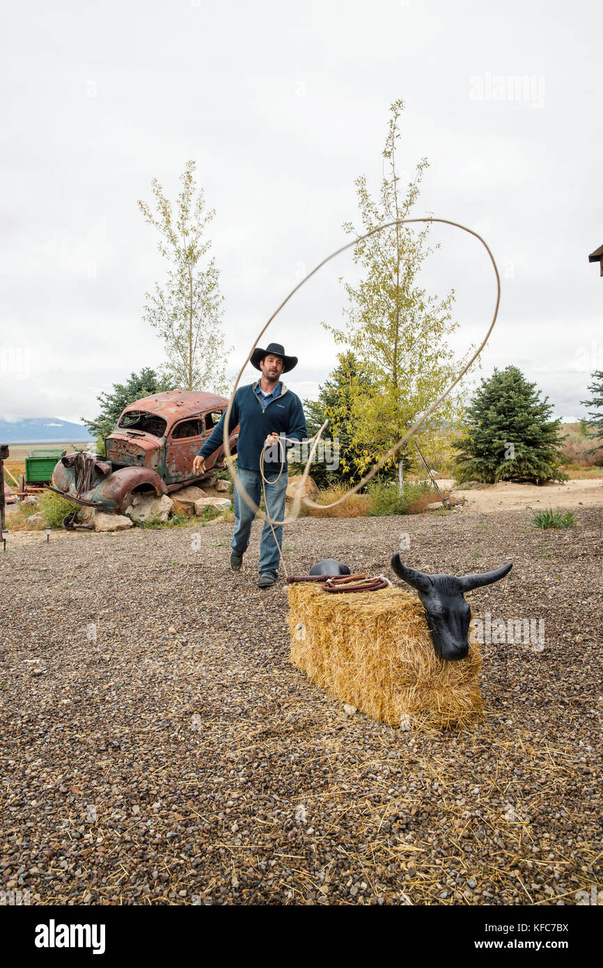 Cowboy throwing lasso hi-res stock photography and images - Alamy