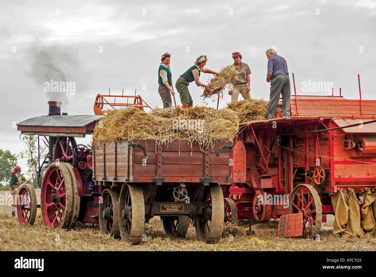 A re-enactment of the end of harvest on a Norfolk farm in the 1940s and ...