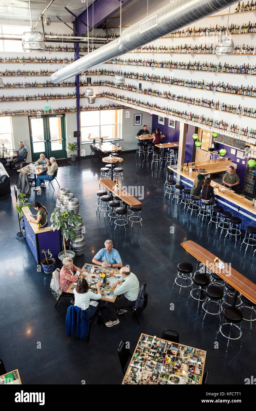 USA, Oregon, Ashland, interior of the Caldera Brewery and Restaurant at ...