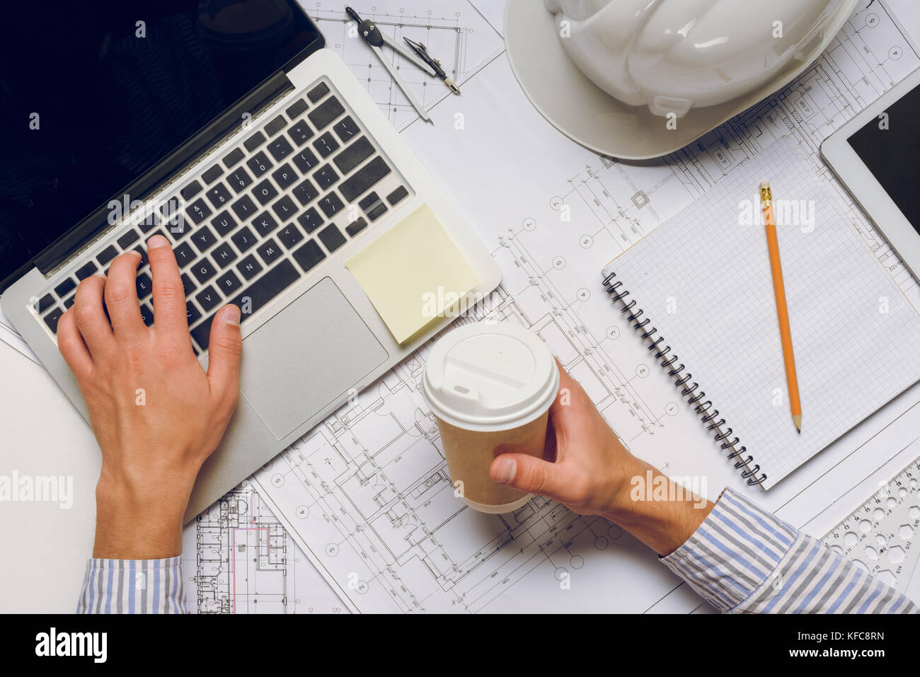 architect working on laptop Stock Photo - Alamy