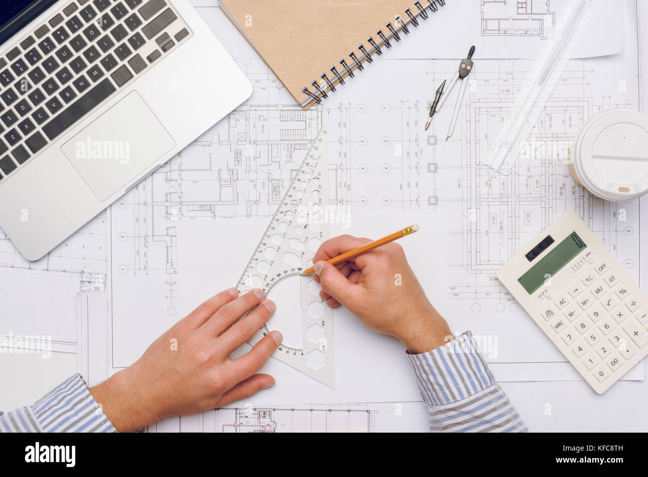 Architect blueprints equipment objects hi-res stock photography and ...