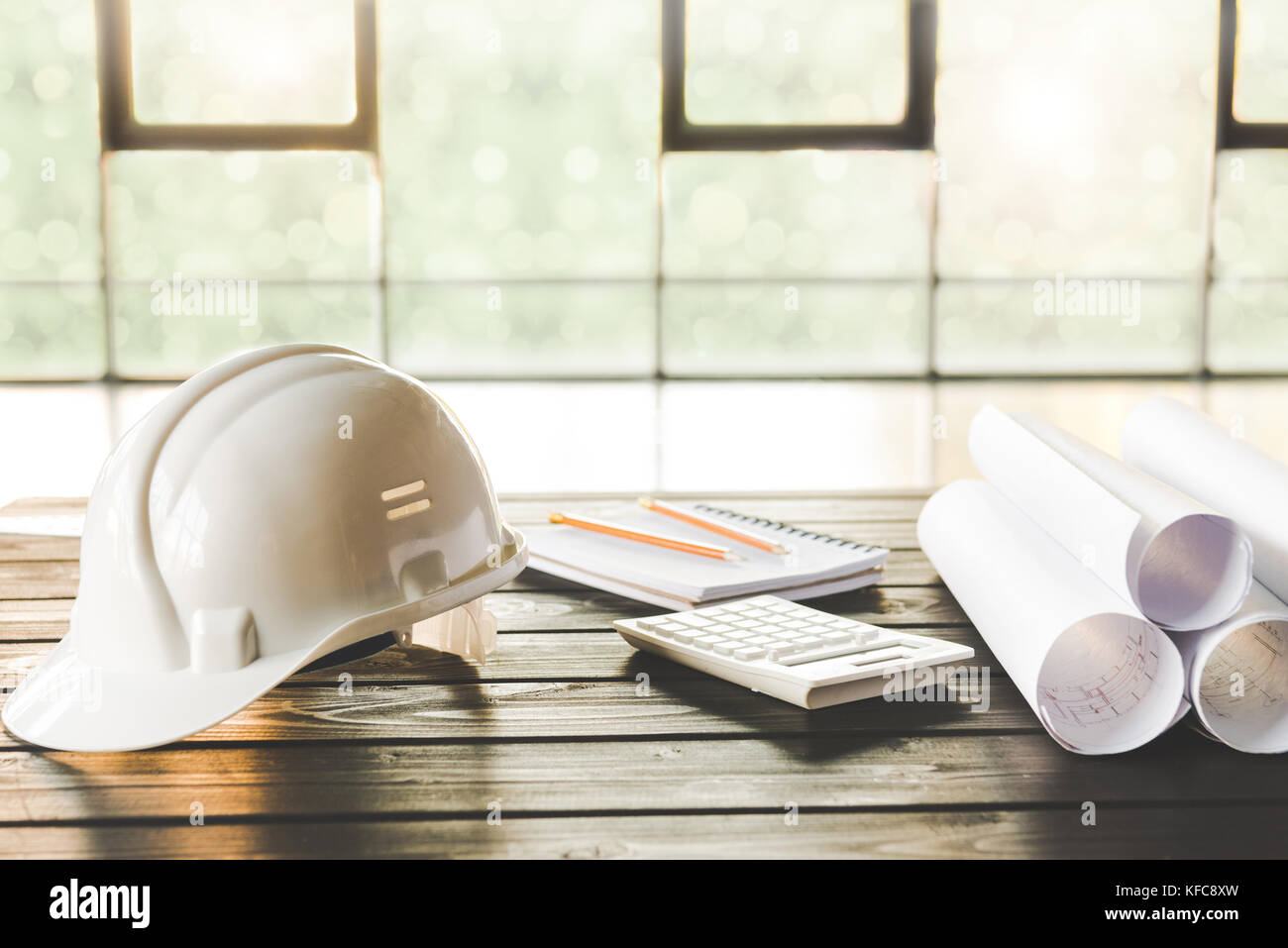 architectural supplies at workplace Stock Photo - Alamy
