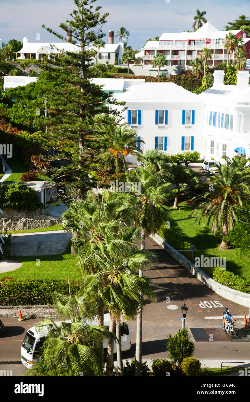 BERMUDA. View of houses and street in front fo the Hamilton Princess ...