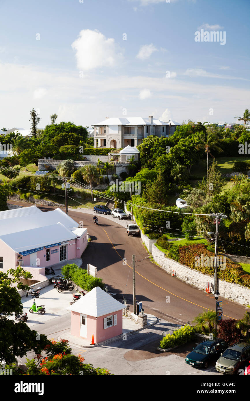 BERMUDA. View of houses and street in front fo the Hamilton Princess ...
