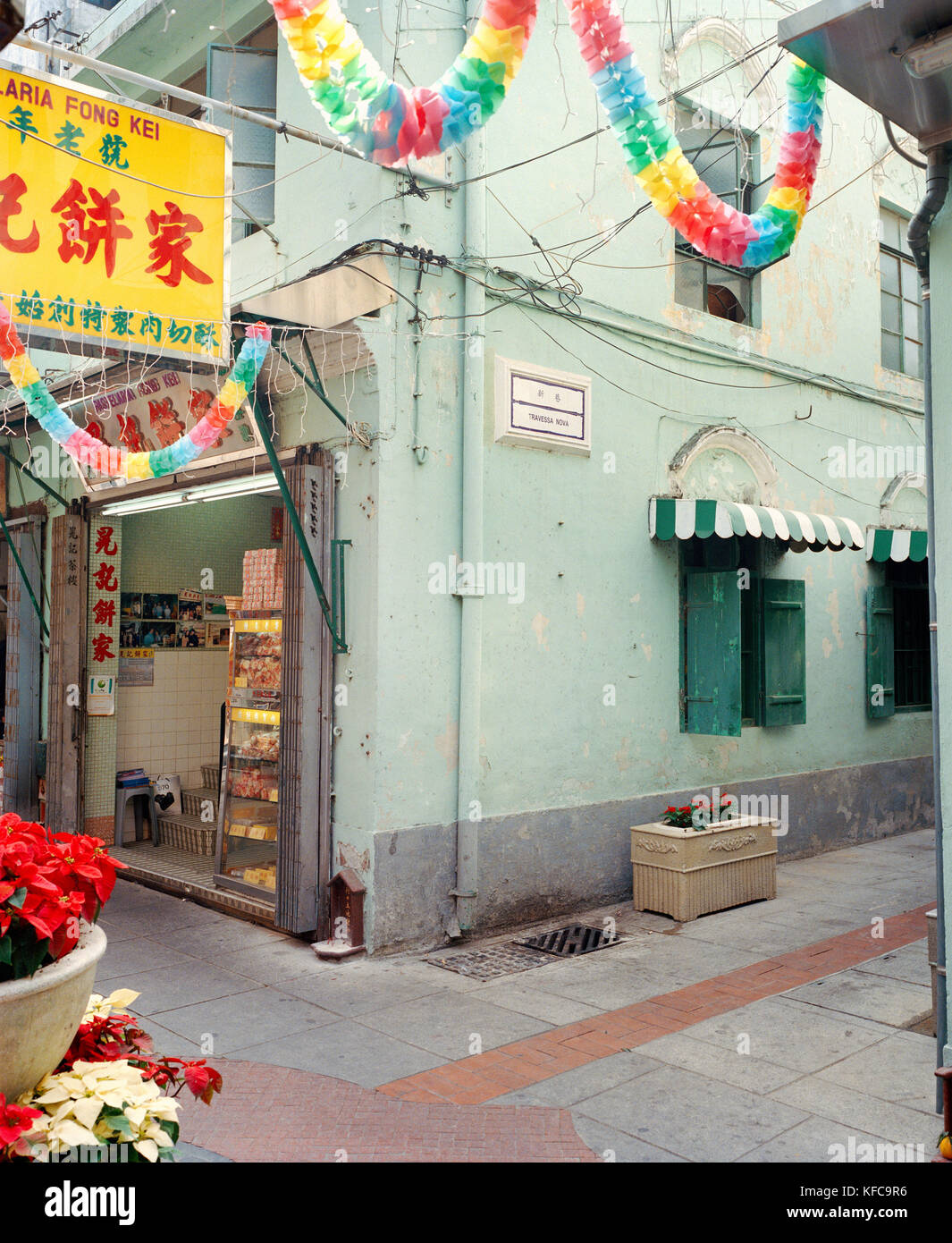 CHINA, Macau, Taipa, Asia, Corner of street with stores Stock Photo - Alamy