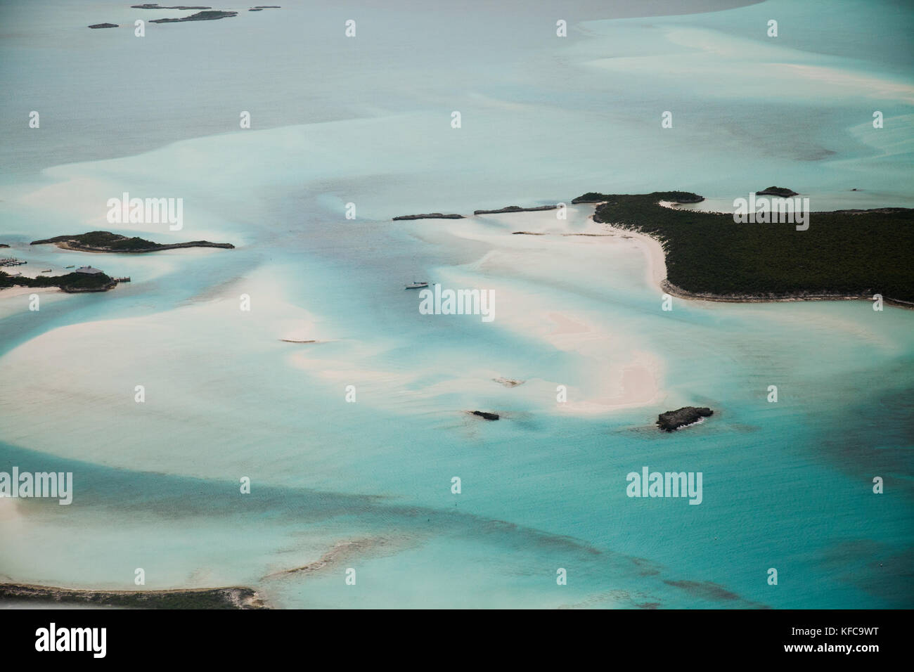 EXUMA, Bahamas. View of the Exuma Islands from the plane Stock Photo ...