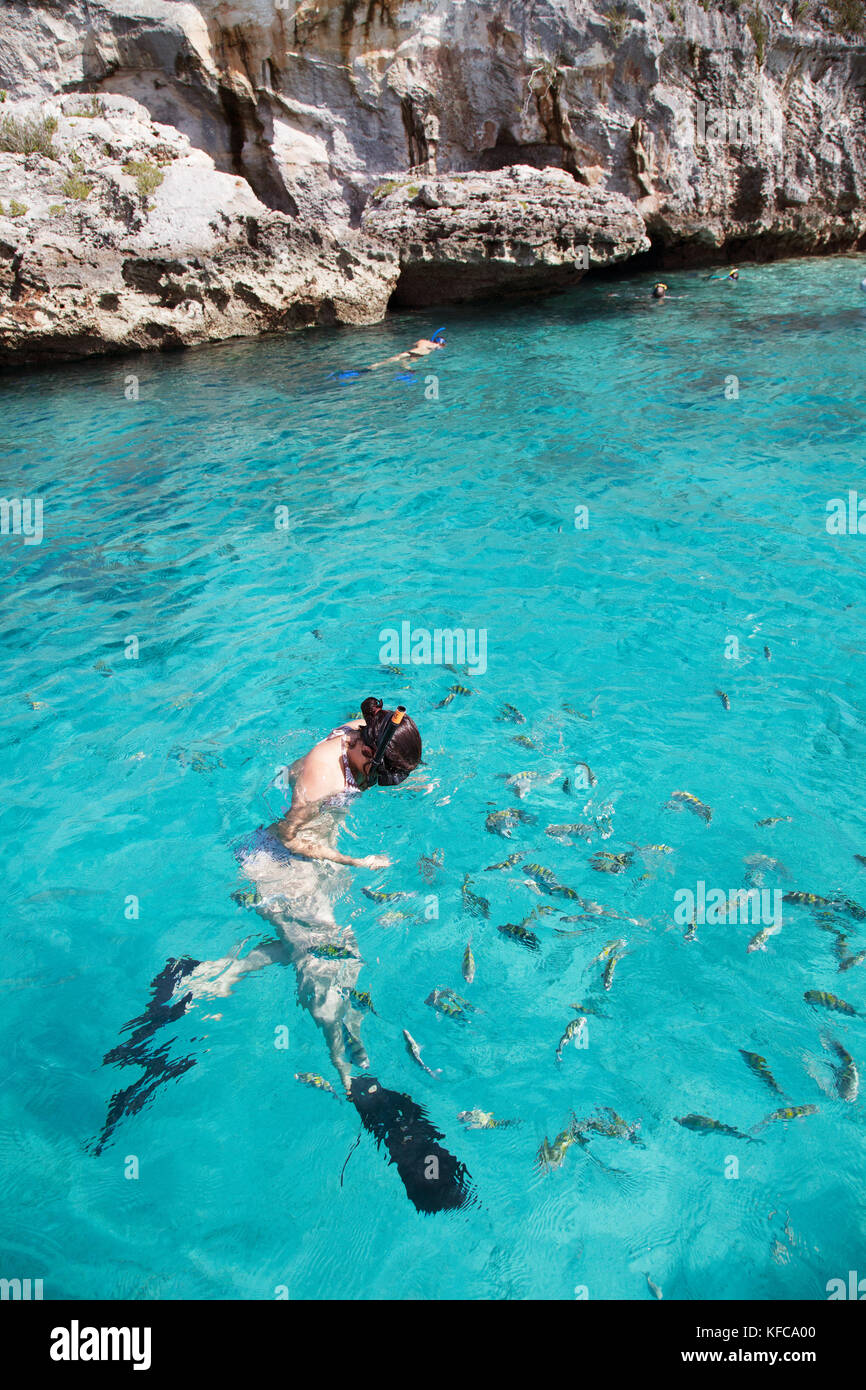 EXUMA, Bahamas. Snorkeling and exploring around and inside the ...