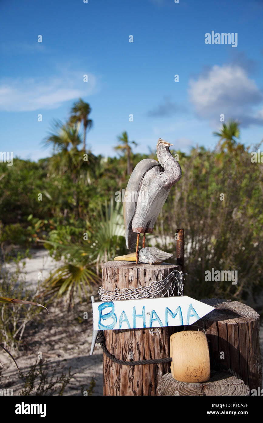 EXUMA, Bahamas. A sign at the Fowl Cay Resort Stock Photo - Alamy