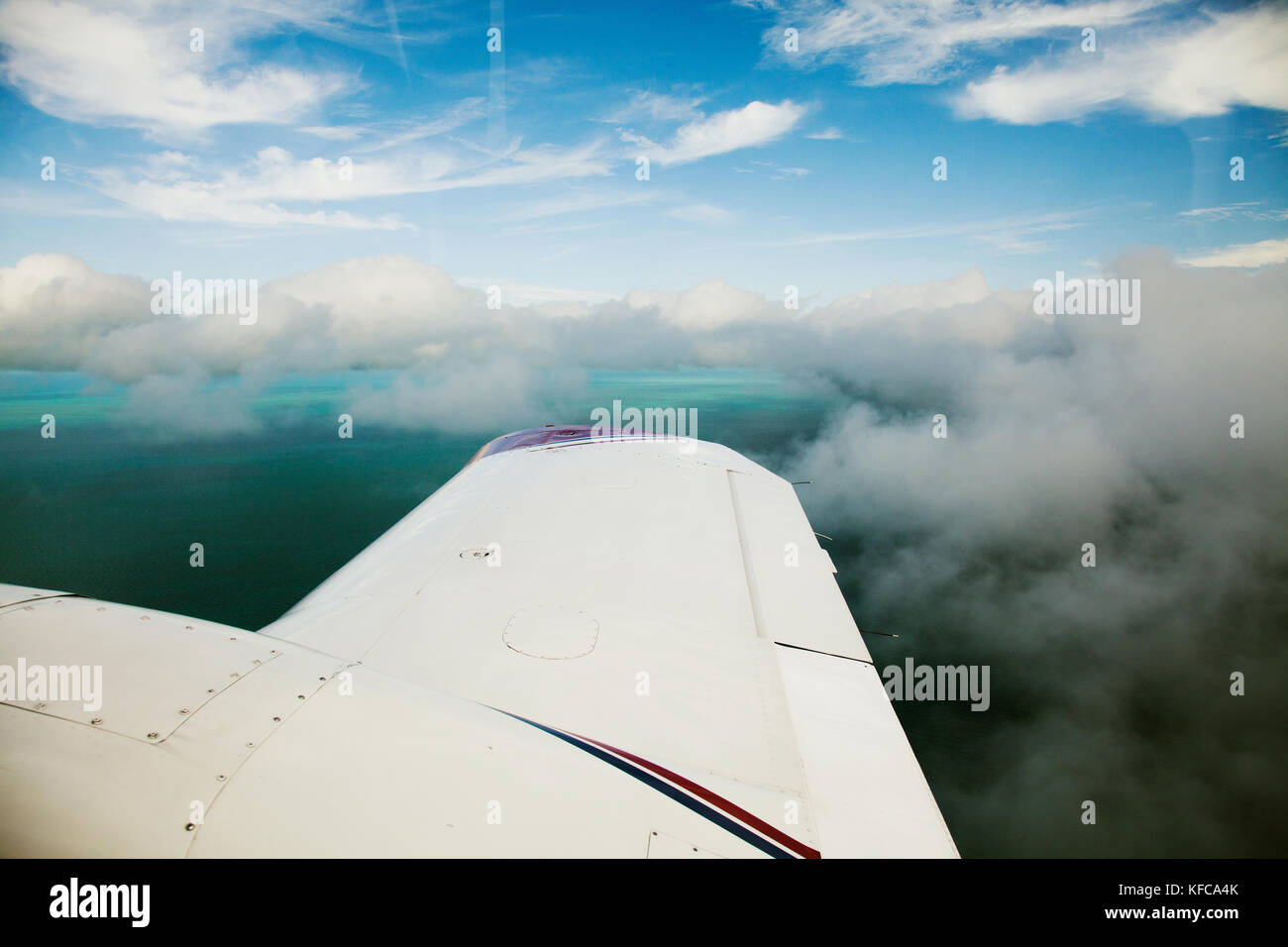 EXUMA, Bahamas. View from the plane on the flight back to Nassau Stock ...