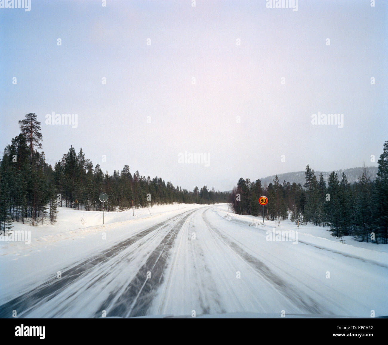 FINLAND, Arctic, road linked with landscape Stock Photo - Alamy