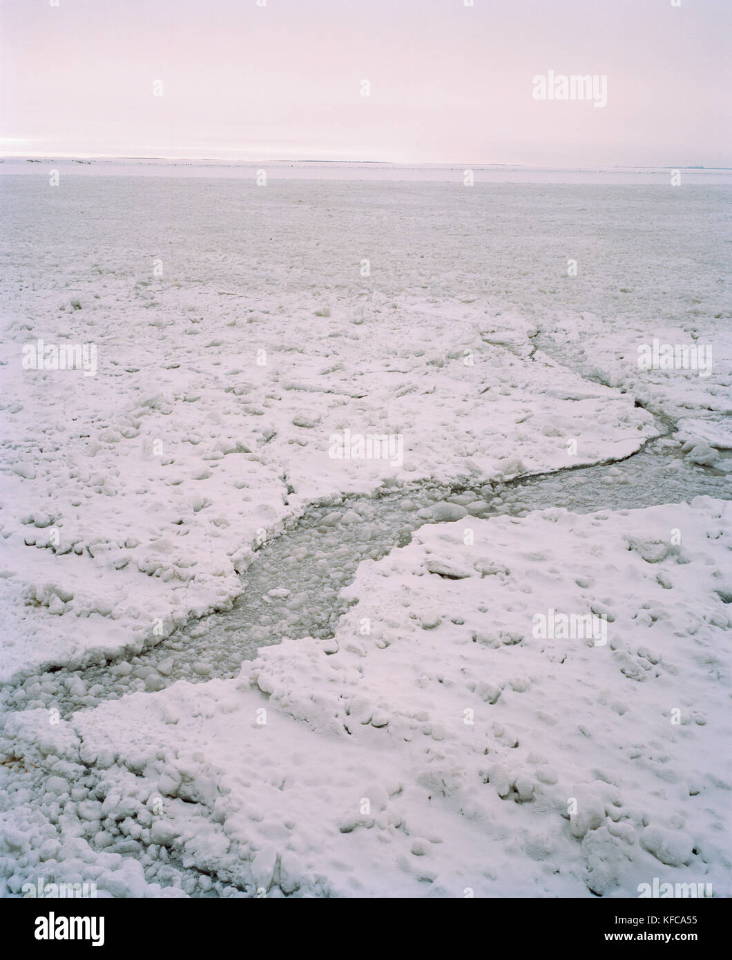 FINLAND, Kemi, high angle view of frozen ice in Gulf of Bothnia Stock ...