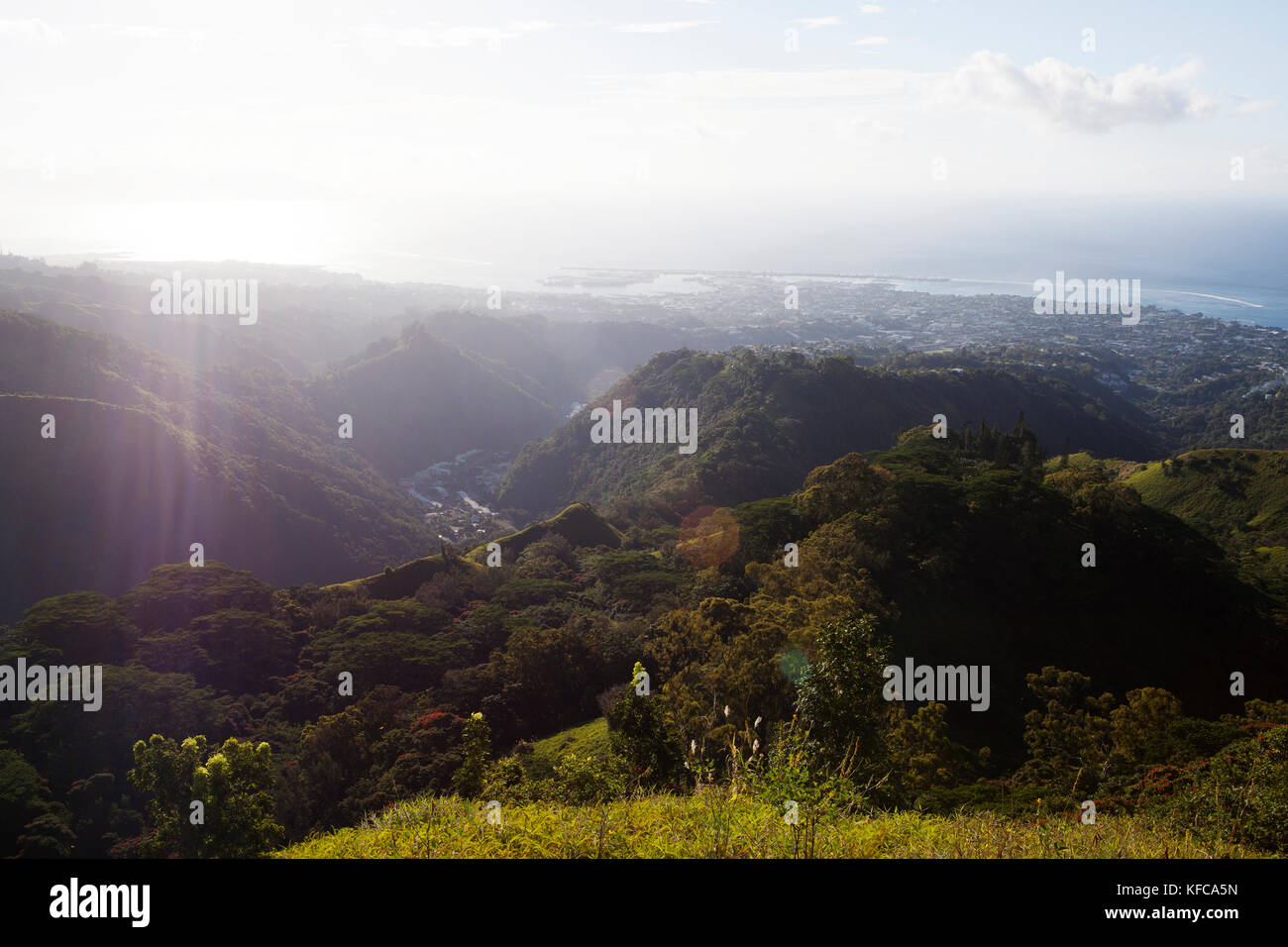 FRENCH POLYNESIA, Tahiti. View of the mountains in Tahiti Stock Photo ...