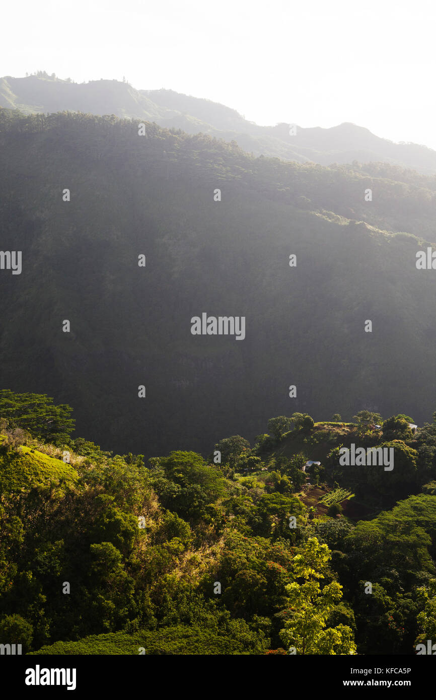 FRENCH POLYNESIA, Tahiti. View of the mountains in Tahiti Stock Photo ...