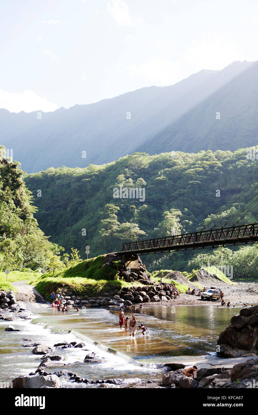 FRENCH POLYNESIA, Tahiti. A local swiming hole close to the town of ...