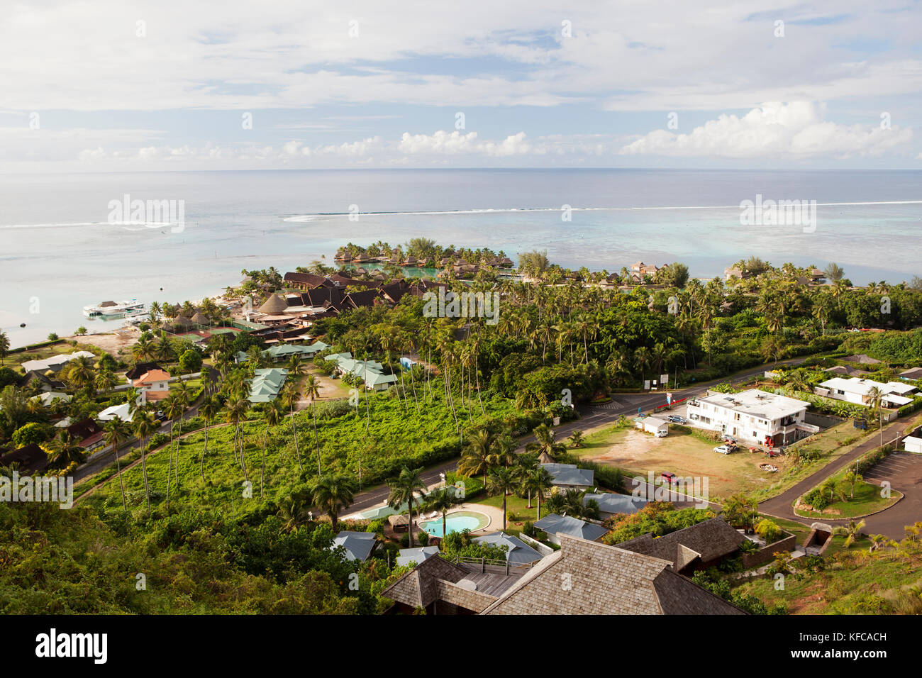FRENCH POLYNESIA, Moorea Island. View of the Intercontinental Moorea ...