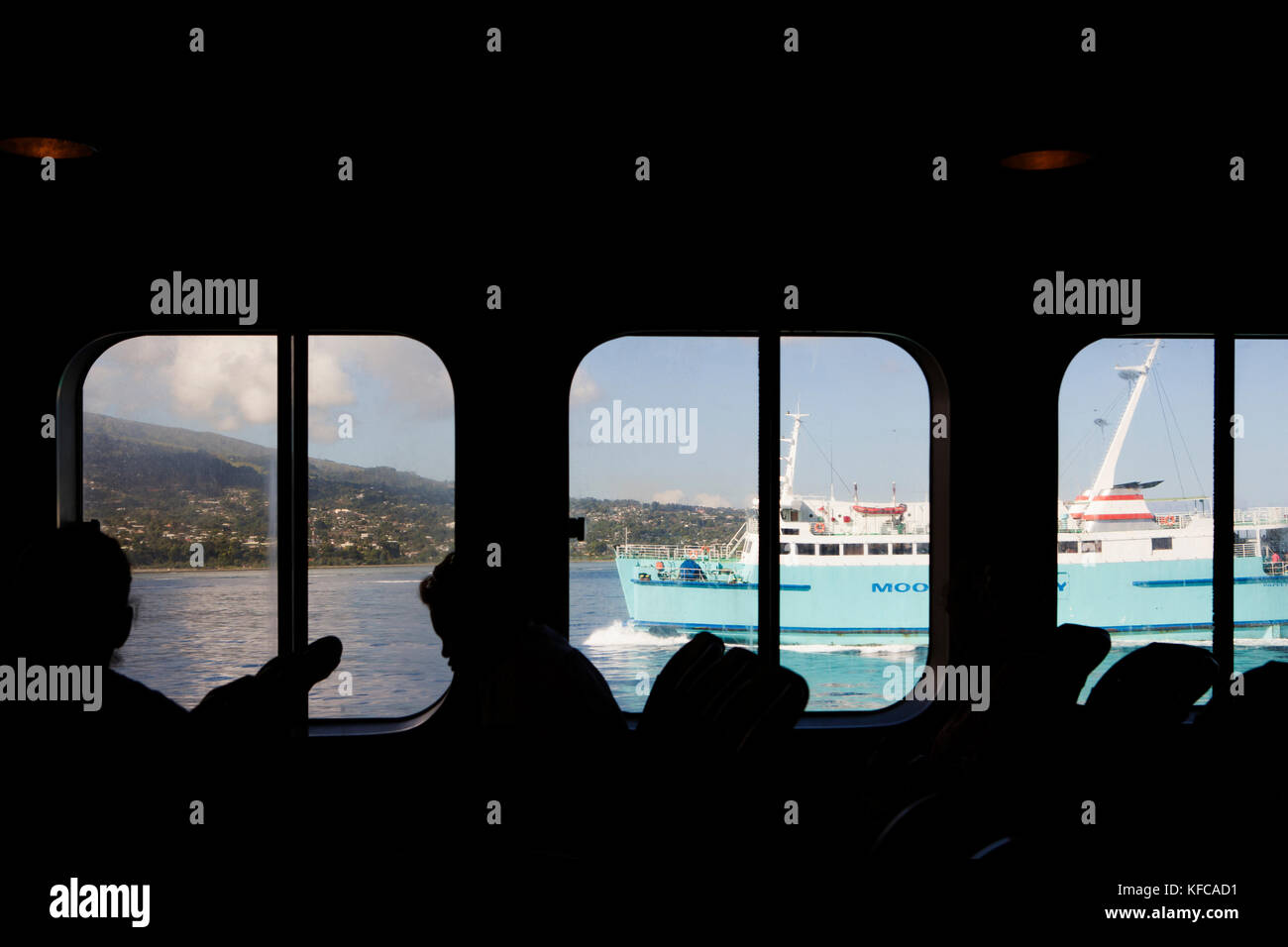 FRENCH POLYNESIA, Moorea. The Ferry to Papeete, Tahiti Stock Photo - Alamy