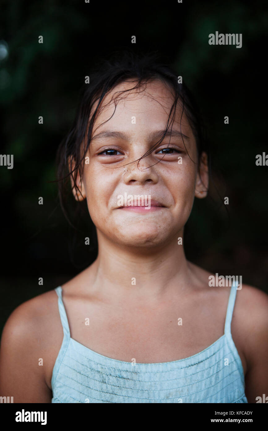 FRENCH POLYNESIA, Moorea. Portrait of Fiona Stock Photo - Alamy