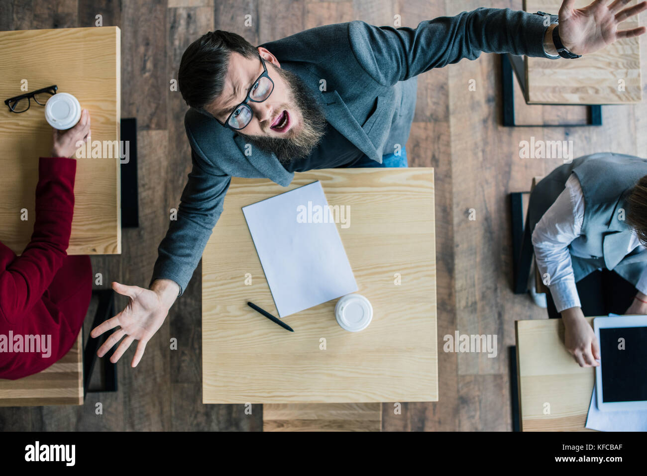 businessman shouting at camera Stock Photo - Alamy