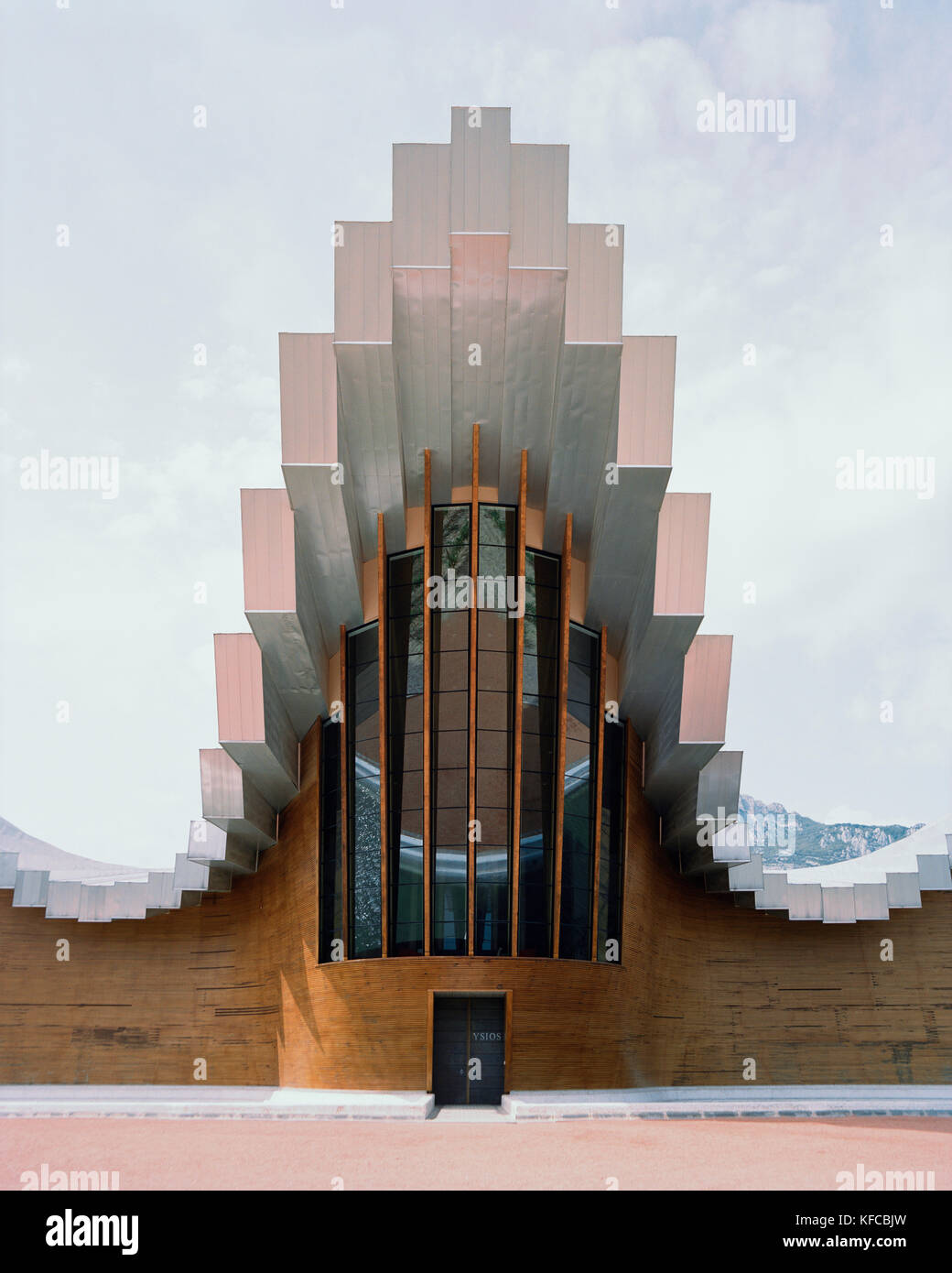 SPAIN, La Rioja, exterior of the Ysios Winery designed by Santiago ...