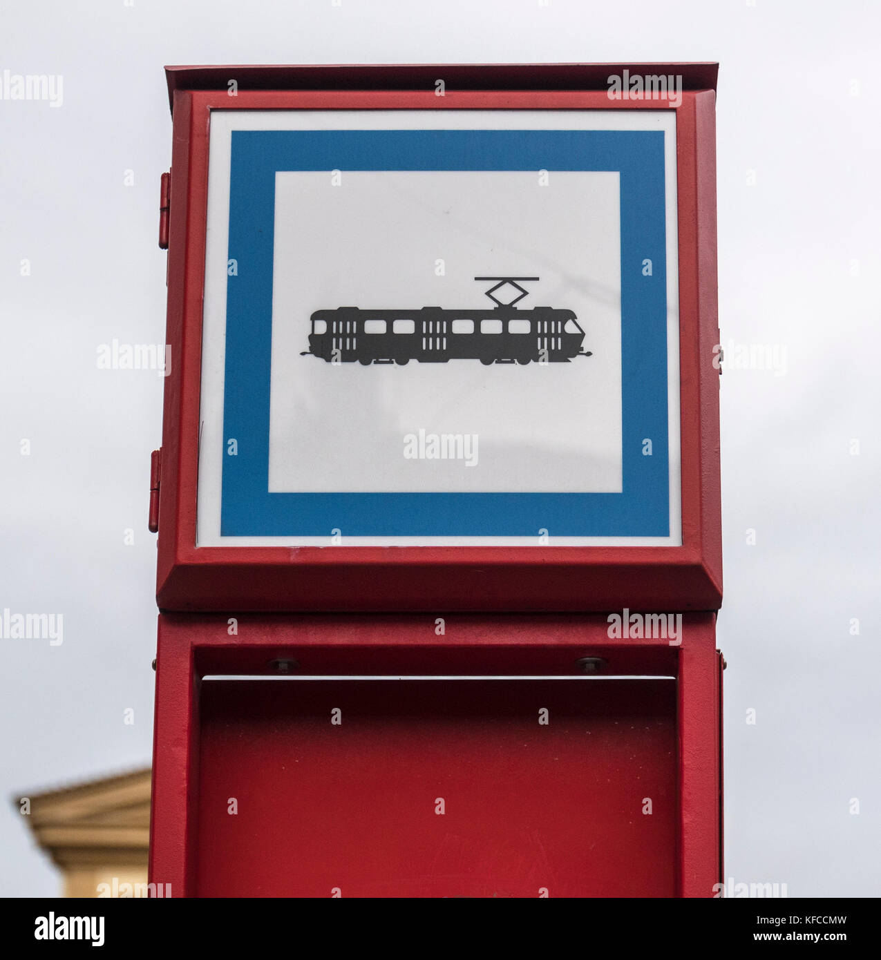 Old tram stop sign hi-res stock photography and images - Alamy