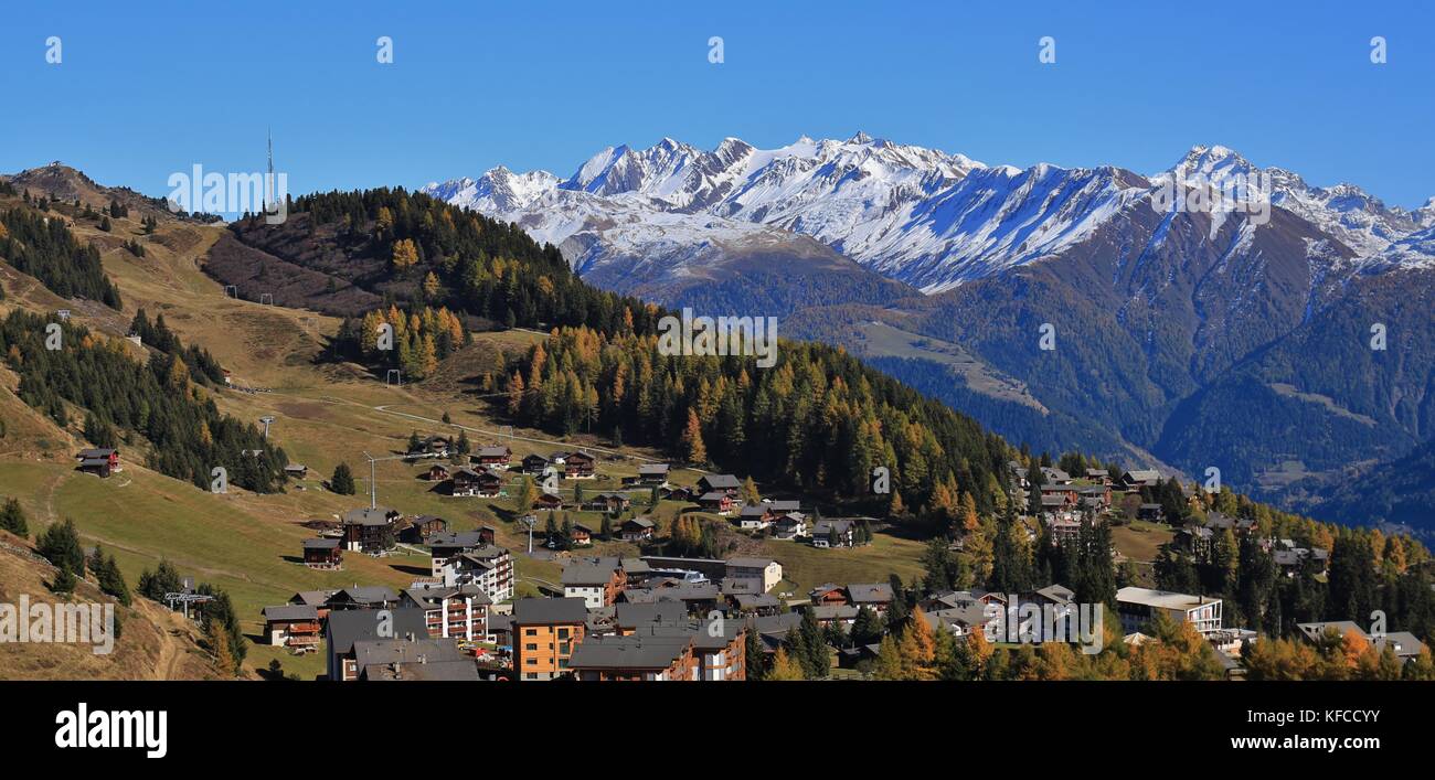 View from Riederalp, Swiss Alps. Autumn scene Stock Photo - Alamy