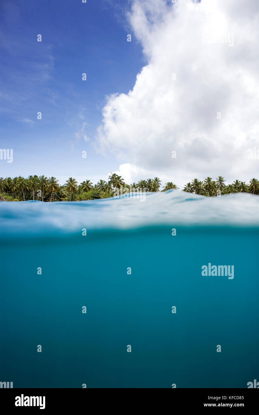 INDONESIA, Mentawai Islands, Kandui Resort, the Indian Ocean and an ...