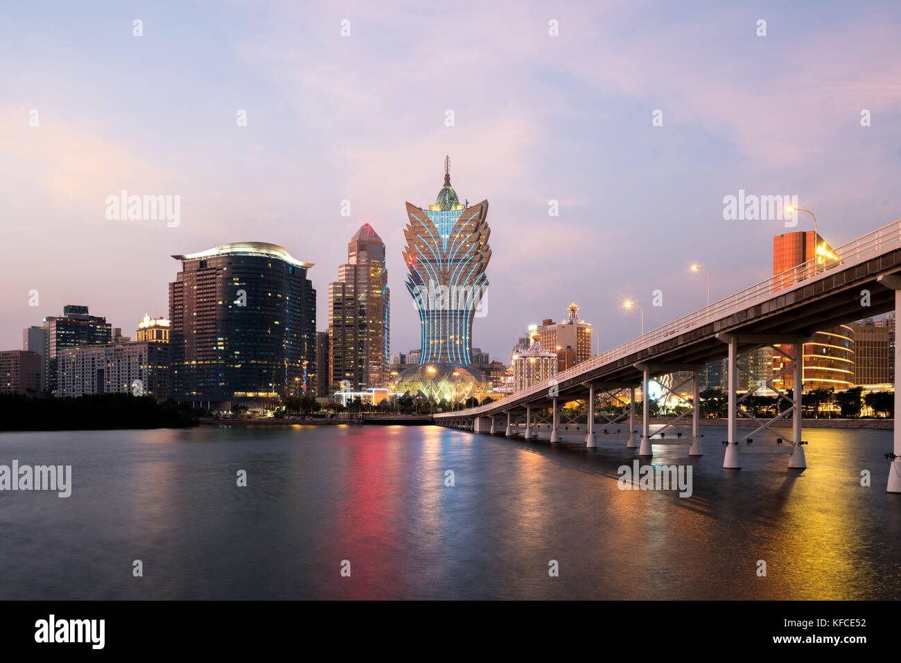 Image of Macau (Macao), China. Skyscraper hotel and casino building at ...