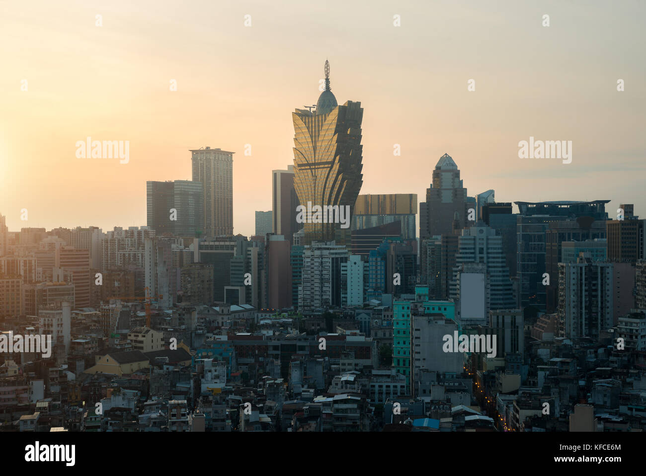 Image of Macau (Macao), China. Skyscraper hotel and casino building at ...