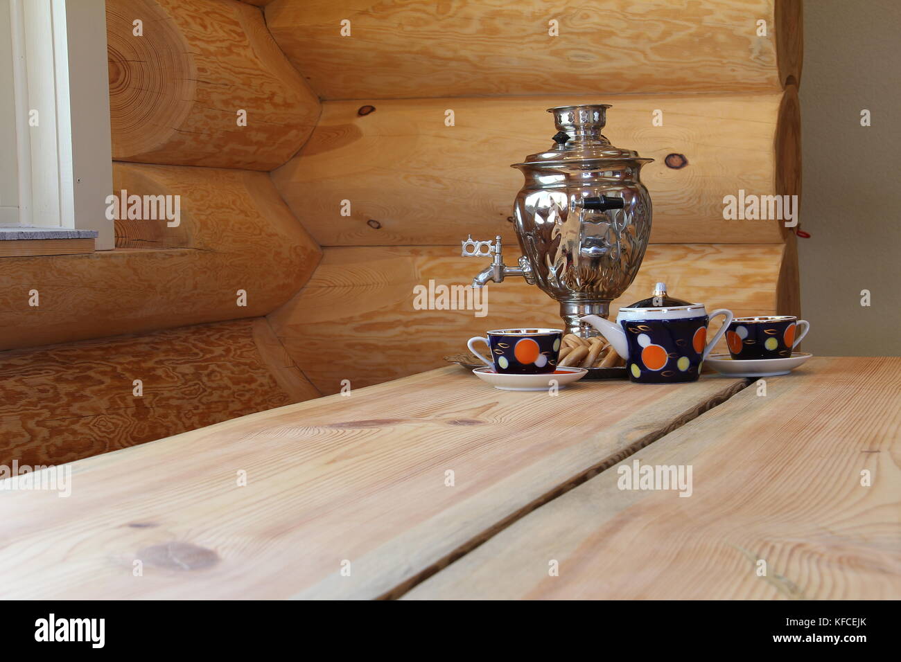 Composition with samovar / The samovar is on the table Stock Photo - Alamy