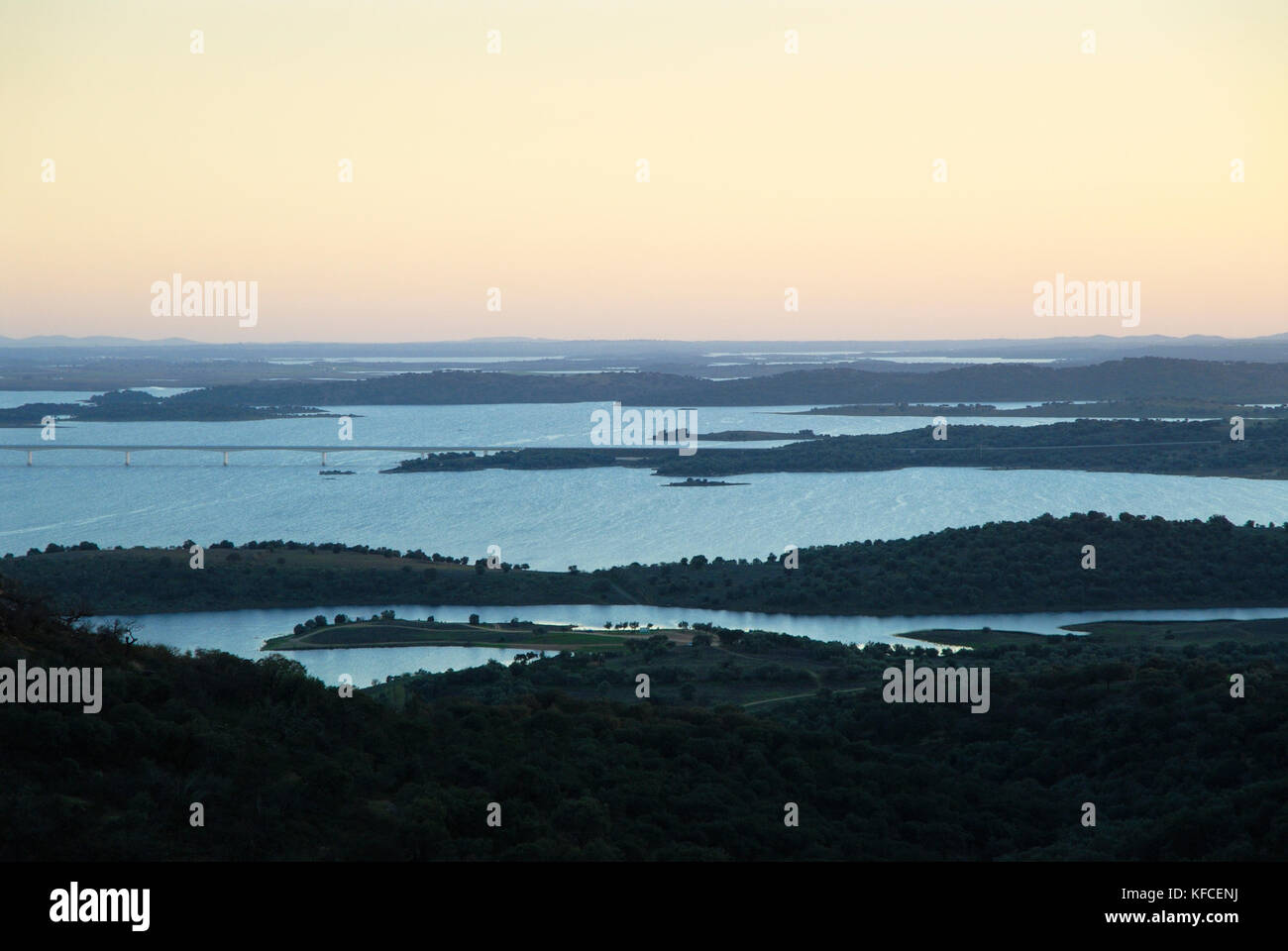Alqueva dam, the largest artificial lake in Western Europe. Alentejo ...